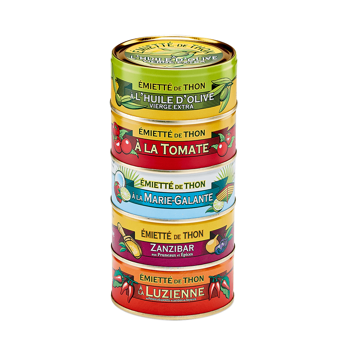 Assortment of 5 varieties of flaked tuna
